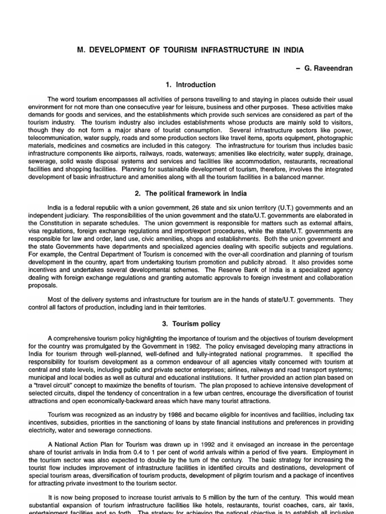 Development of Tourism Infrastructure in India | PDF | Infrastructure ...