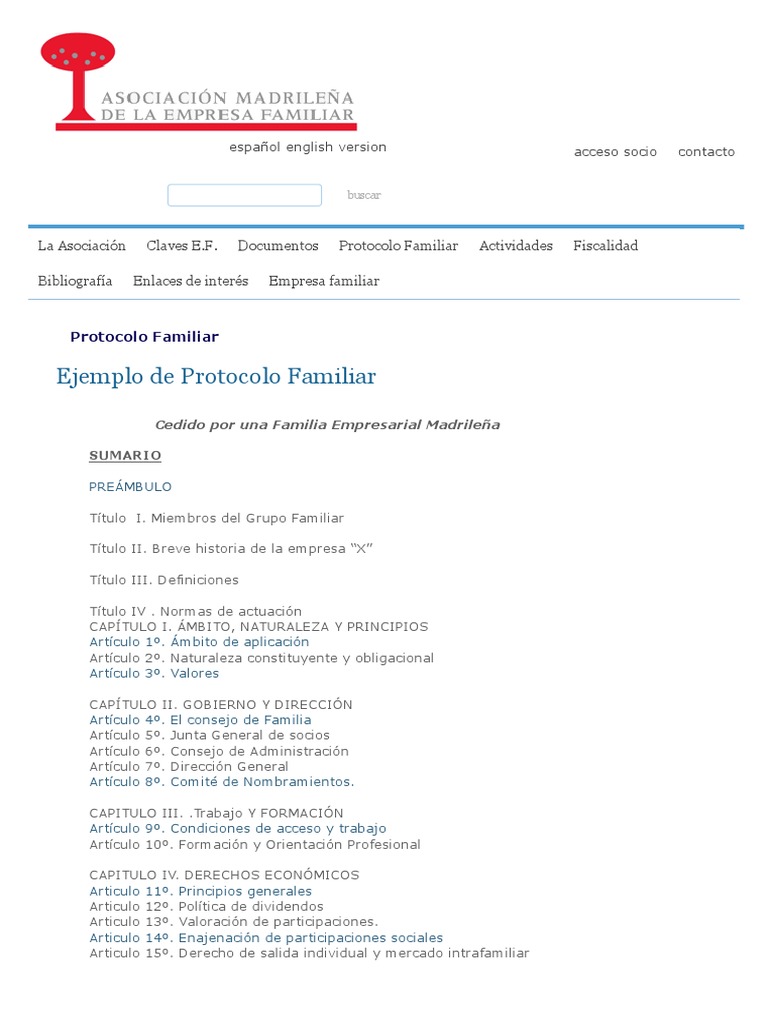 Ejemplo de Protocolo Familiar PDF | Gobierno | Política