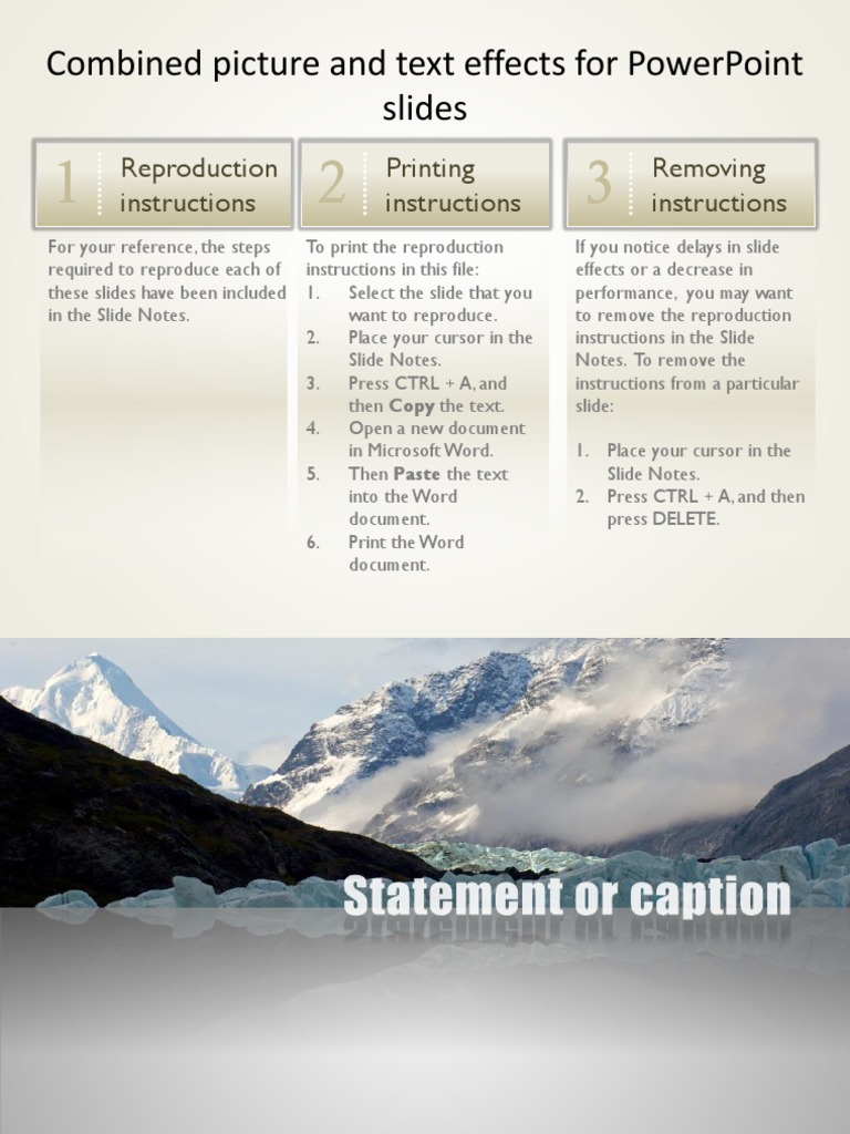 Combined Picture and Text Effects For Powerpoint Slides | PDF ...