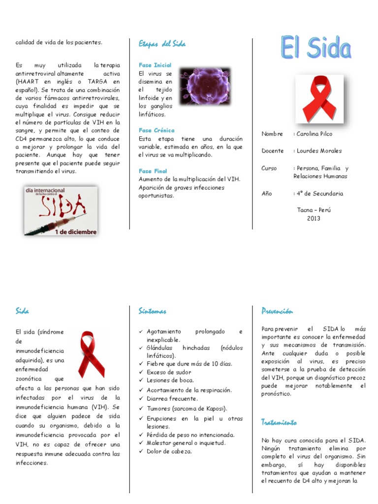 Triptico (El Sida) | PDF | VIH / SIDA | VIH