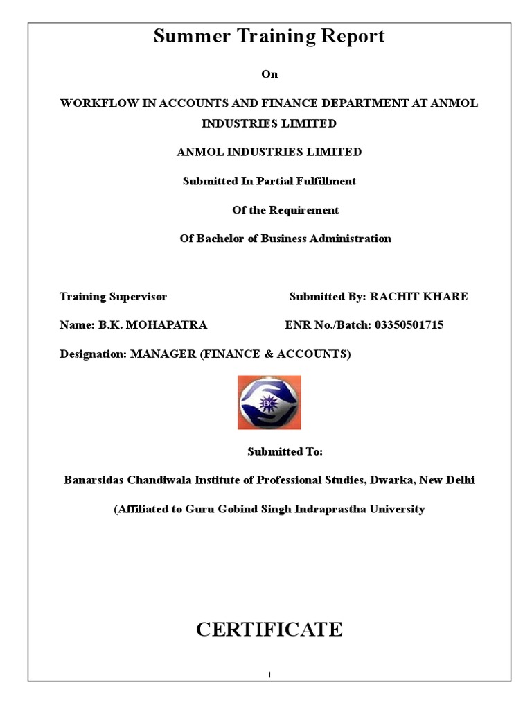 Summer Training Report | PDF | Debits And Credits | Sap Se