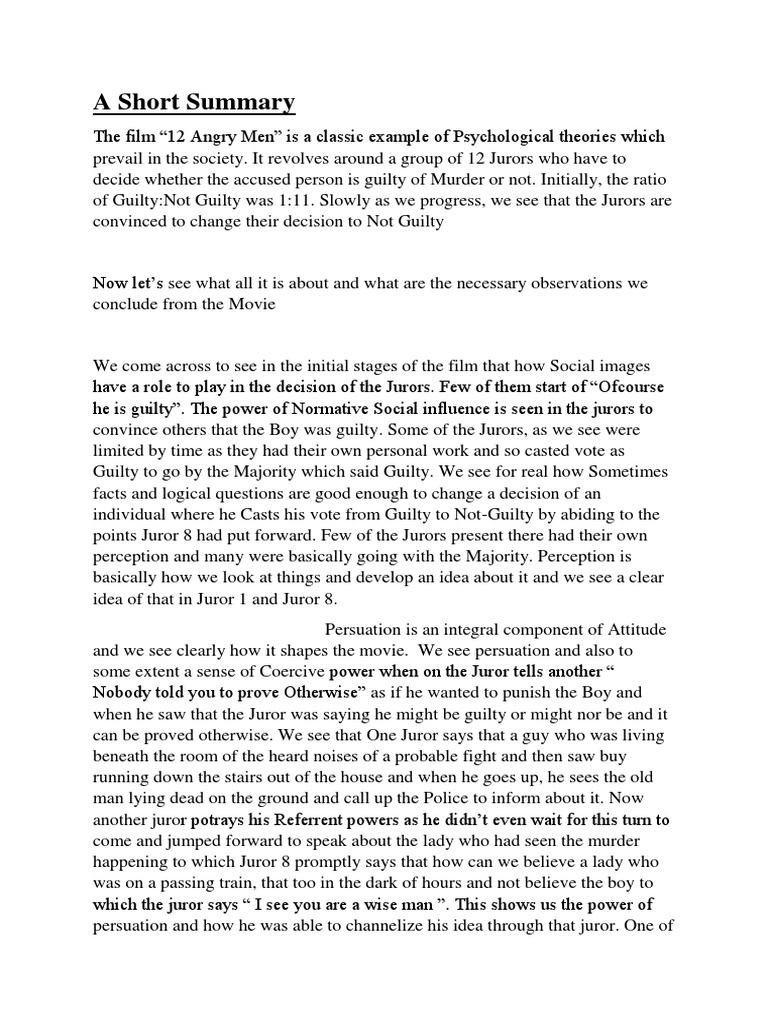 12 Angry Men | PDF | Persuasion | Psychological Concepts