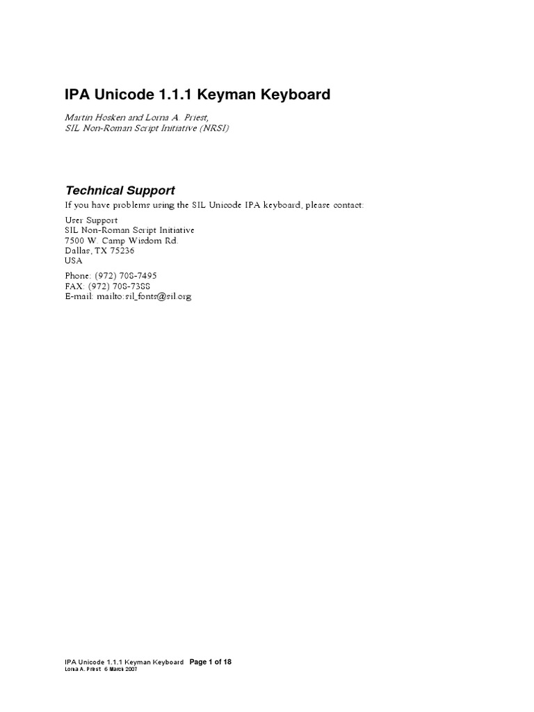 IPA Unicode 1.1 Keyman Keyboard PDF | PDF | Oral Communication | Human Voice