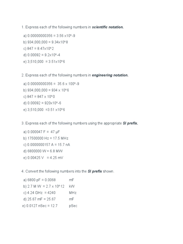 Scientific vs Engineering Notation Guide | PDF