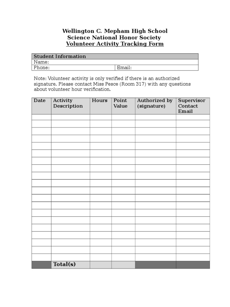 Snhs Tracking | PDF | Volunteering