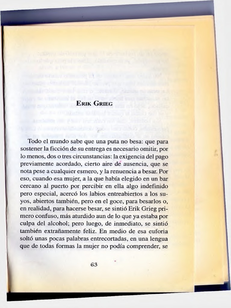 Erik Grieg, de Martín Kohan (En Intertexto Con EMMA ZUNZ) PDF | PDF | Prostitución | Sexo