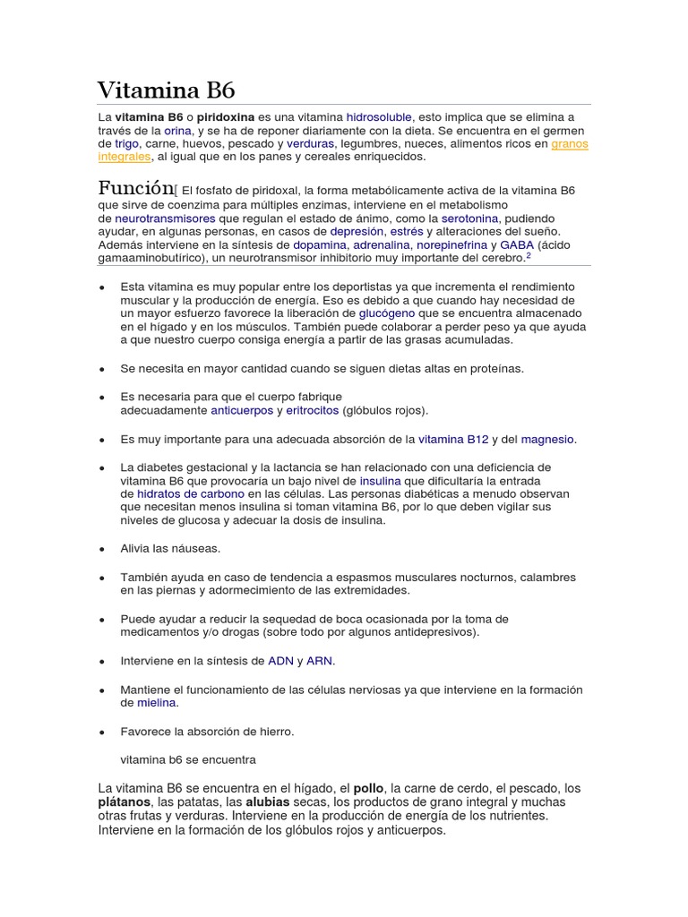 Vitamina B6 | PDF | Vitamina B12 | Bioquímica