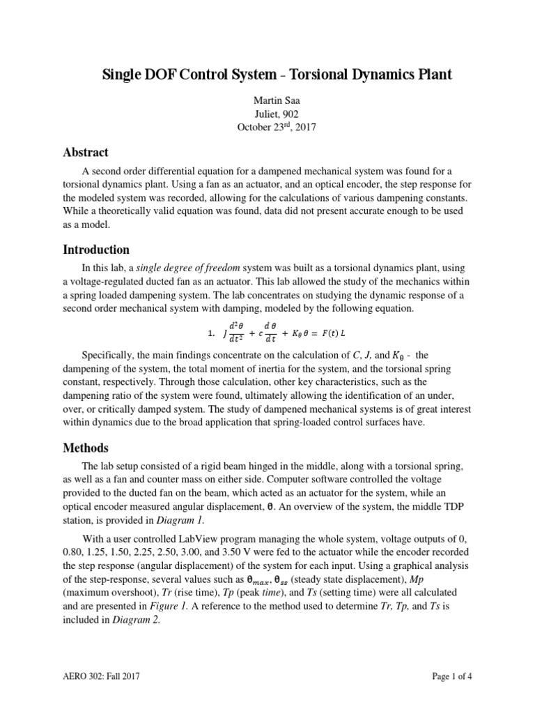 2nd Order Dampening of Mechanical System | PDF | Linearity | Equations