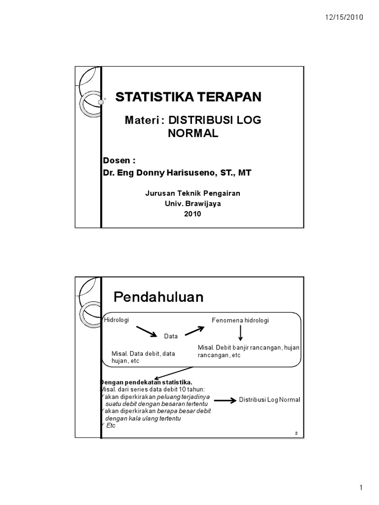 Distribusi Log Normal | PDF | Metode & Bahan Ajar