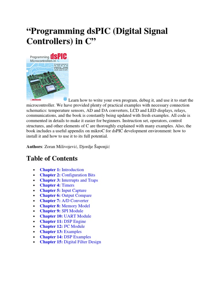 Programming DsPIC - Digital Signal Controllers - in C | PDF