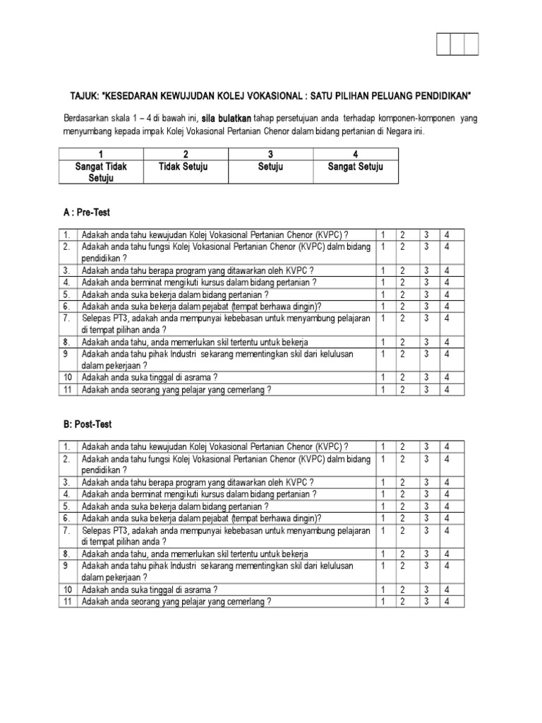 Borang Kaji Soal Selidik | PDF
