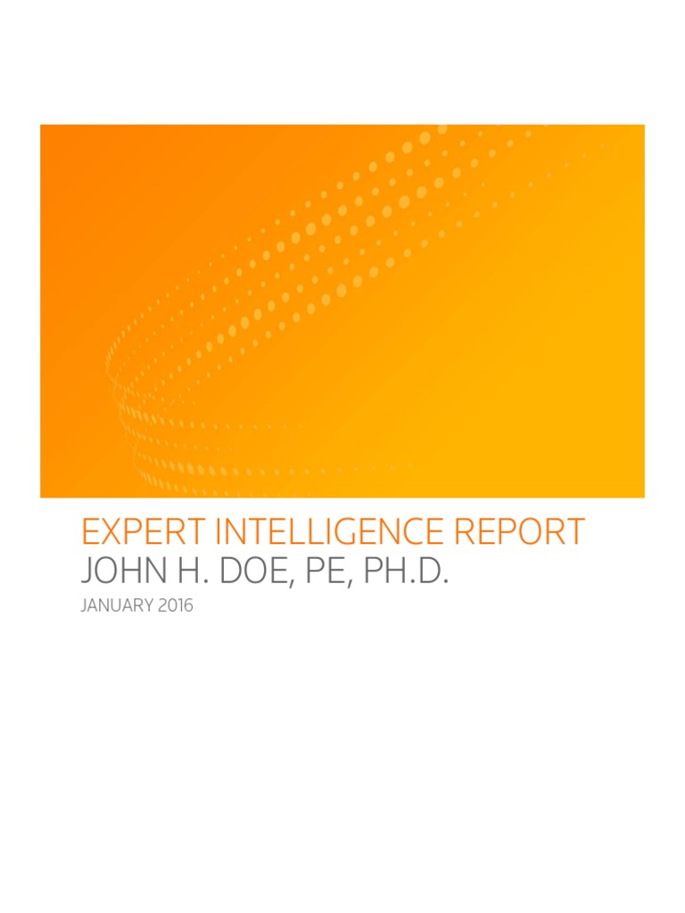 Sample Expert Background Report | PDF | Deposition (Law) | Virginia ...