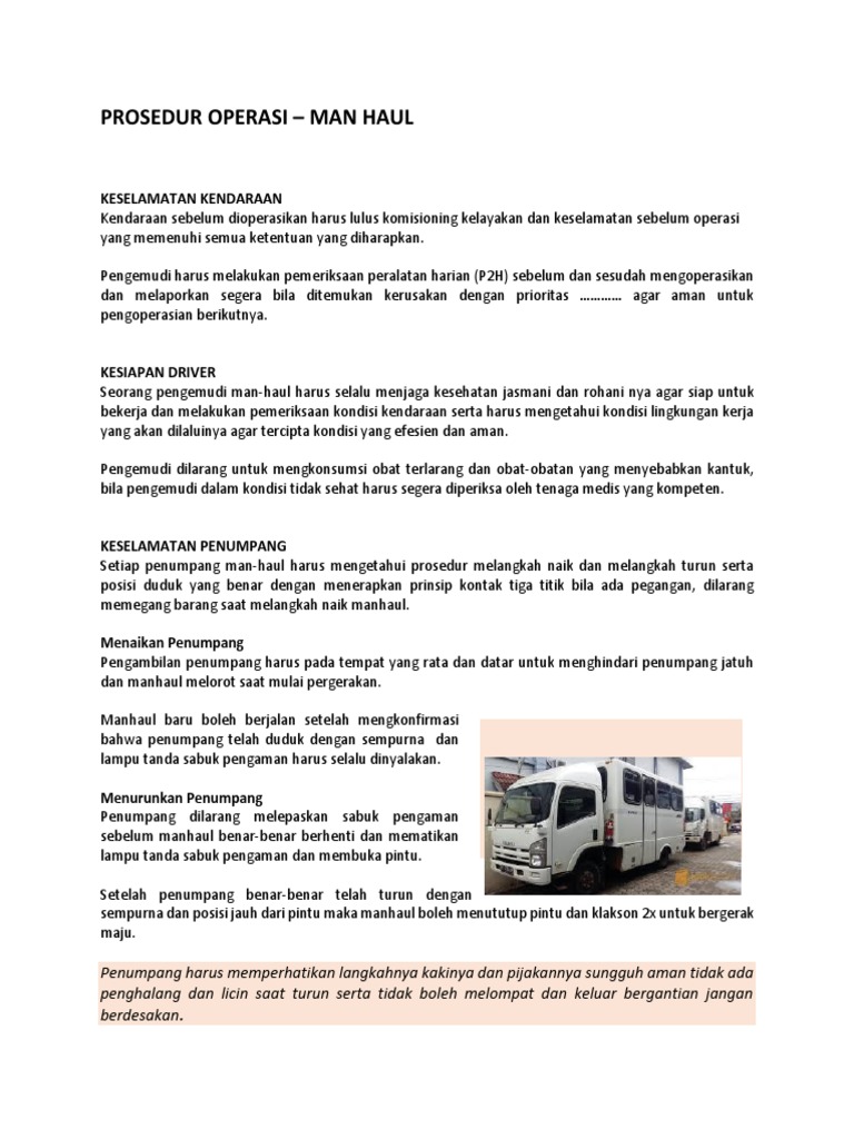 Prosedur Operasi-Manhaul | PDF