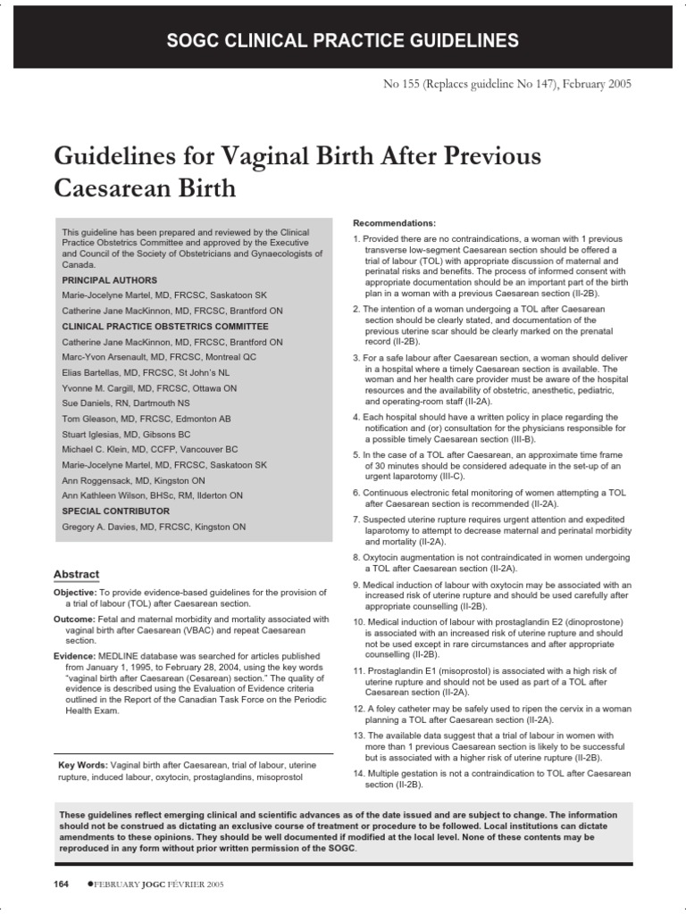 SOGC | PDF | Caesarean Section | Childbirth
