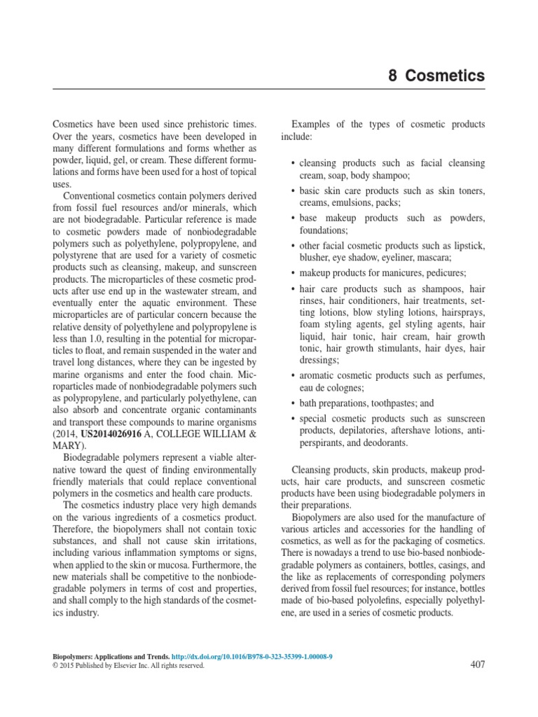 Cosmetics Science Direct PDF | PDF | Cosmetics | Shampoo