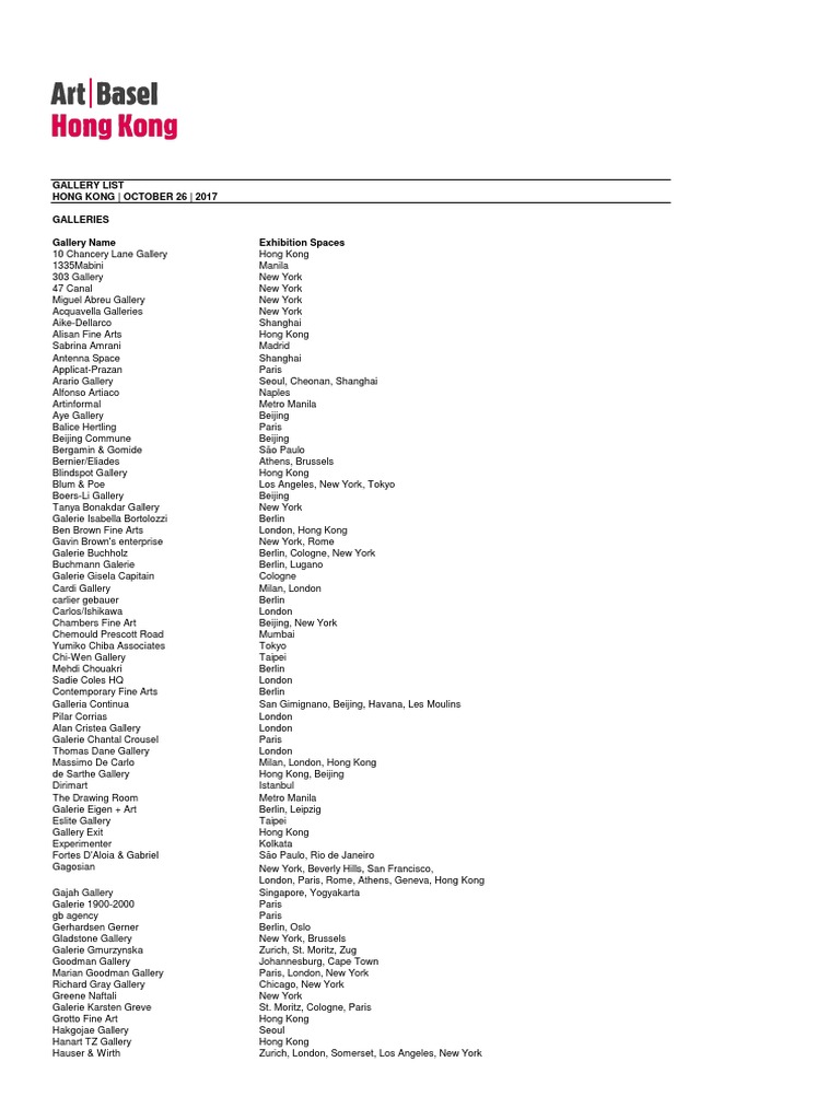 ABHK Exhibitor List | PDF | Art