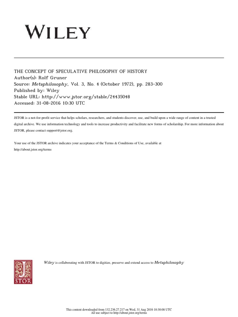 Rethinking Speculative Philosophy of History | PDF | Causality ...