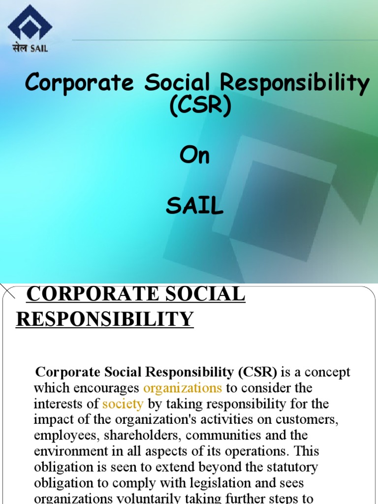 Corporate Social Responsibility (CSR) On Sail | PDF | Corporate Social ...