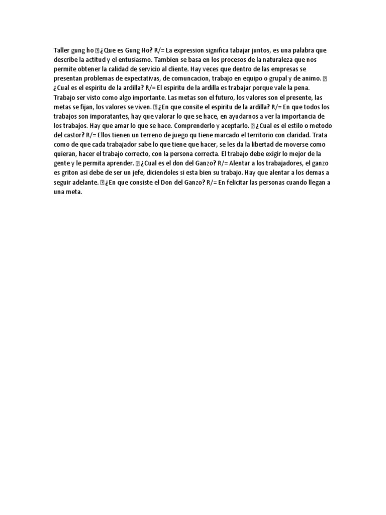Taller Gung Ho | PDF