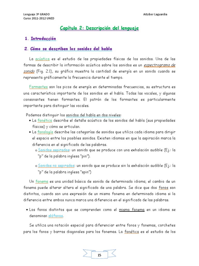 Lenguajetema 2 | PDF | Fonética | Palabra