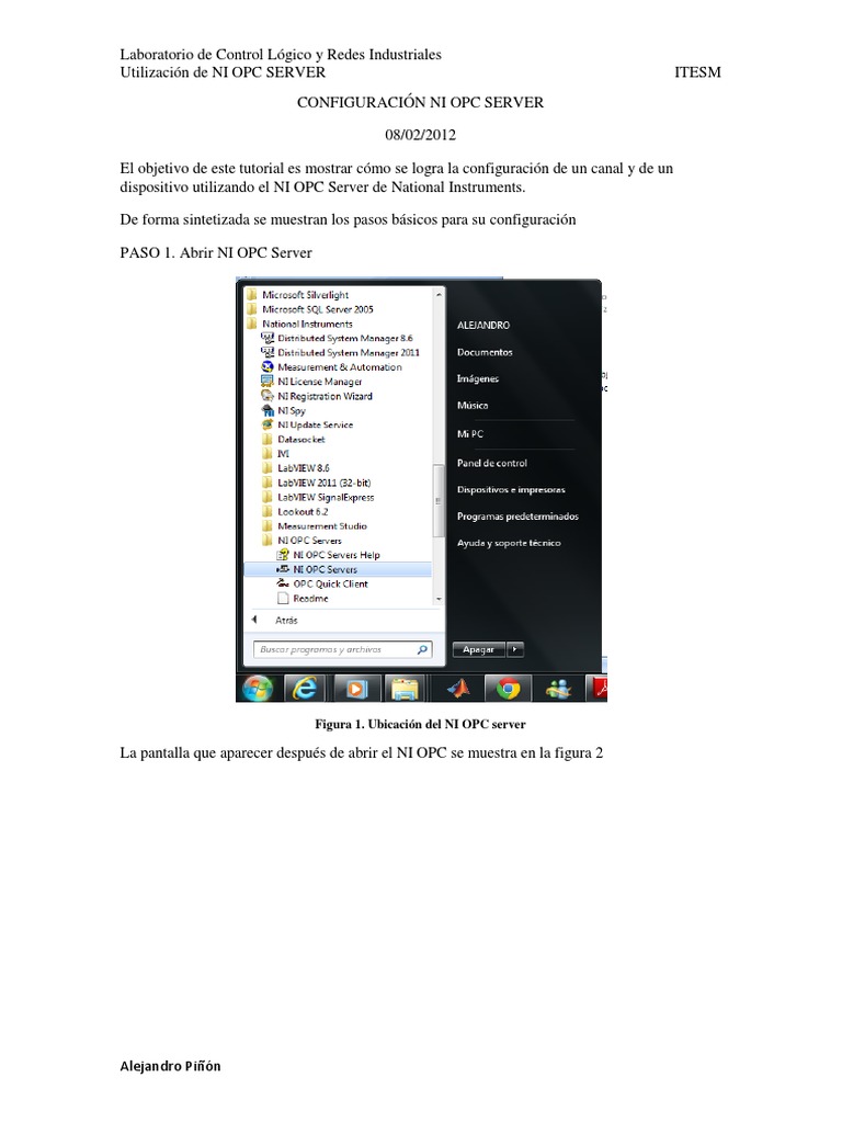 Configuracion NI OPC Server | PDF | Cliente (Computación) | Dirección IP