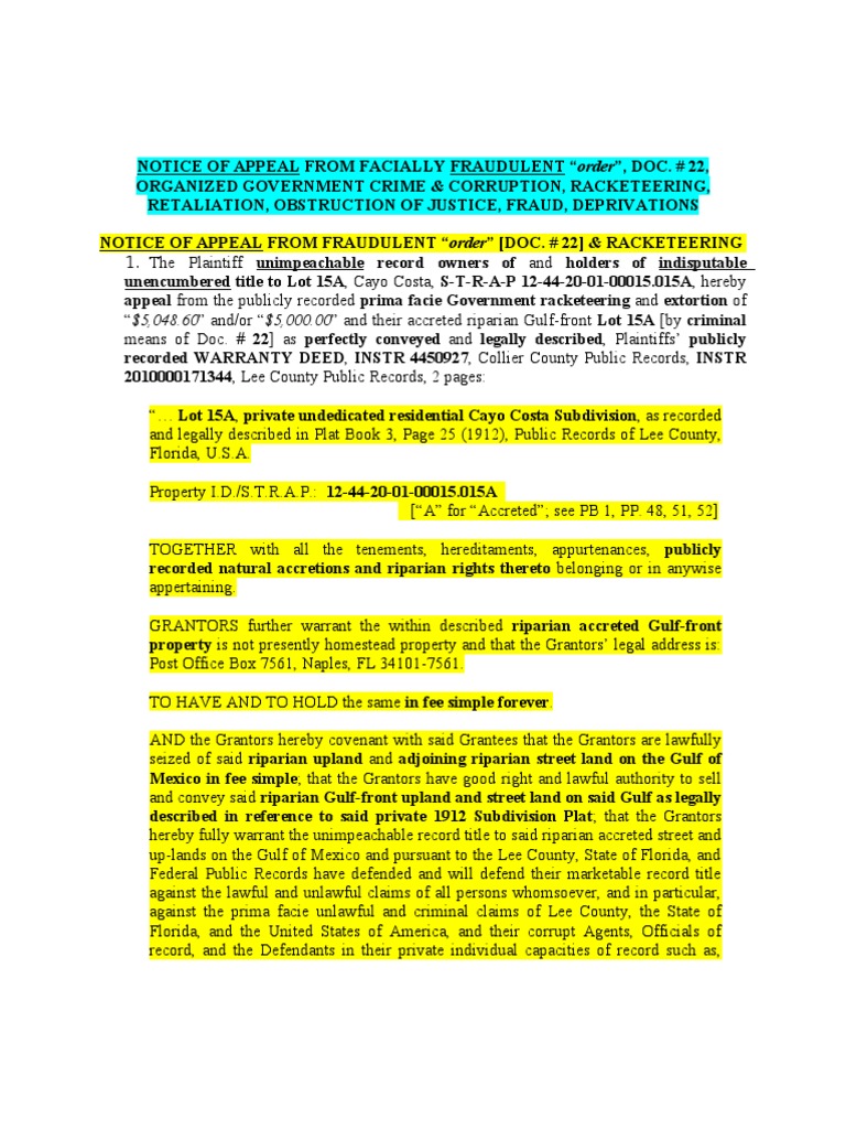 U.S. Racketeering - Defendant Crooked Judge James S. Moody, Jr. | PDF ...