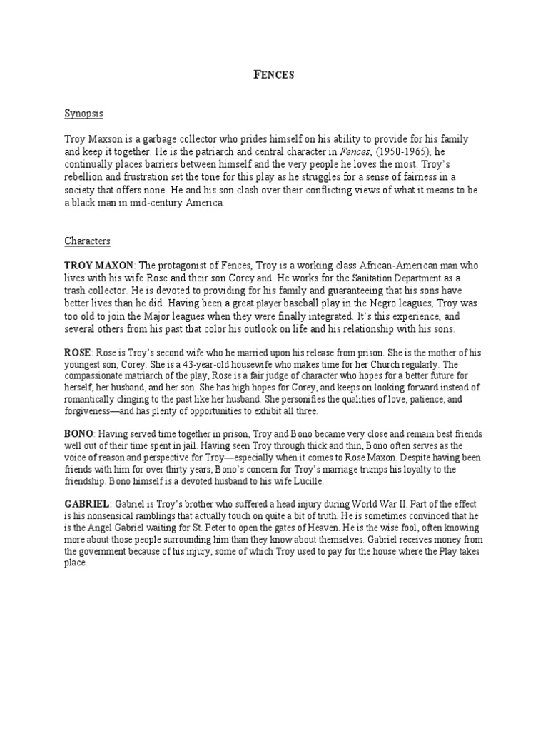 06 Fences17-18 PDF | PDF | Fences (Play) | Last Judgment