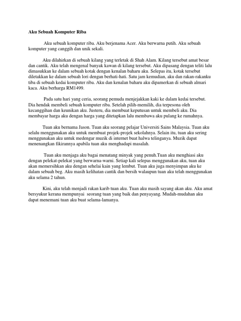 Kisah Komputer Riba Acer yang Setia | PDF | Griya & Taman | Seni