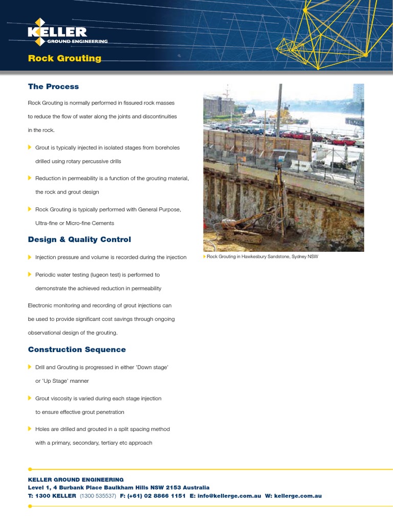 Rock Grouting: The Process | PDF