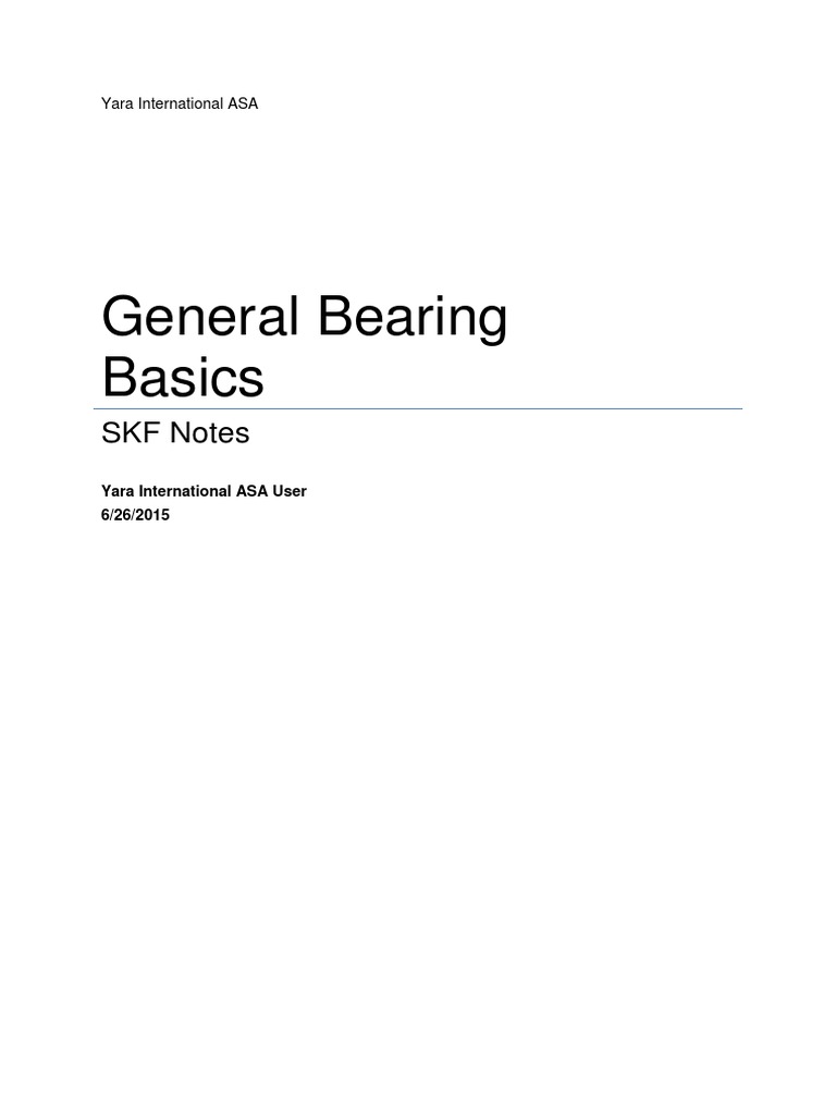 General Bearing Basics: SKF Notes | PDF | Bearing (Mechanical ...