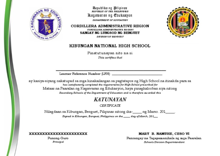 Grade 10 Certificate of Completion | PDF