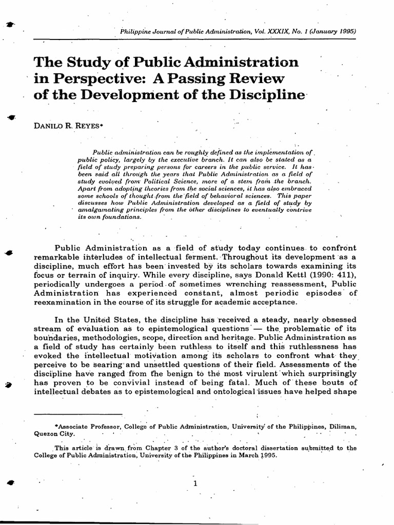 06 - The Study of Public Administration in Perspective | Public ...