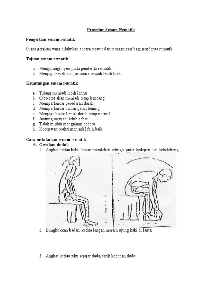 Prosedur Senam Rematik | PDF
