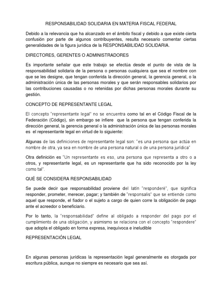La Responsabilidad Solidaria | PDF | Sociedad de responsabilidad limitada | Bienes (Ley)