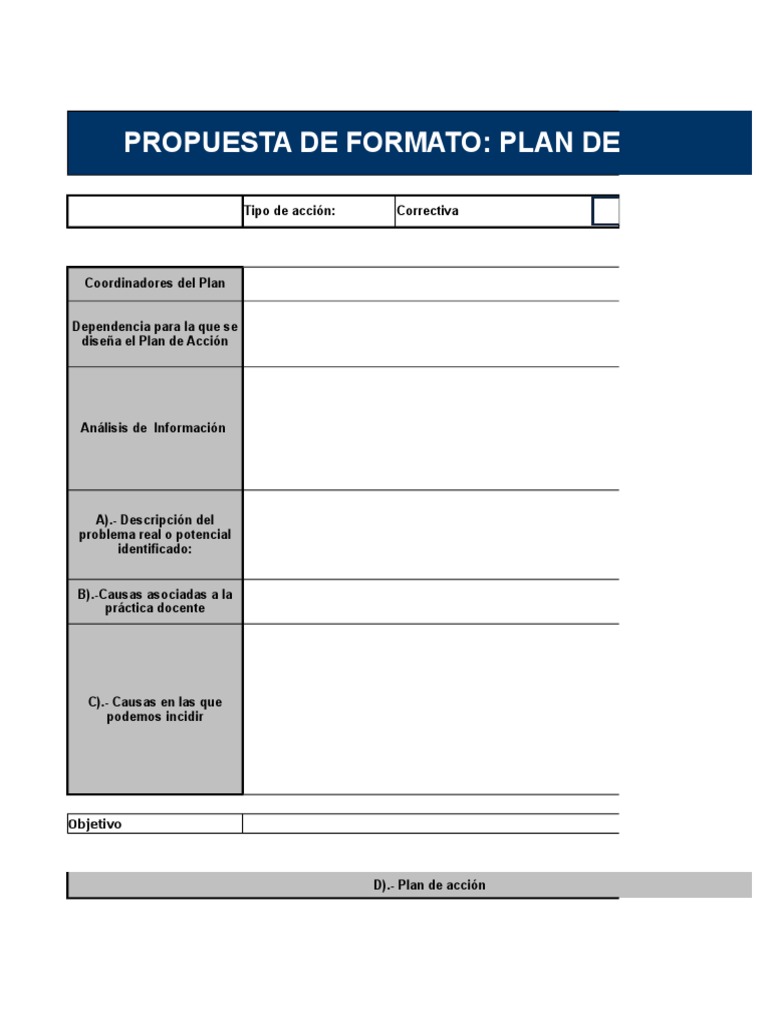 Formato Plan de Acción | PDF