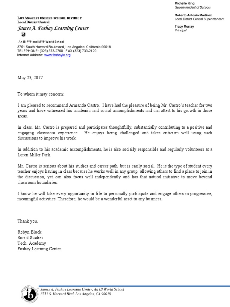 Armando C Letter of Req | PDF