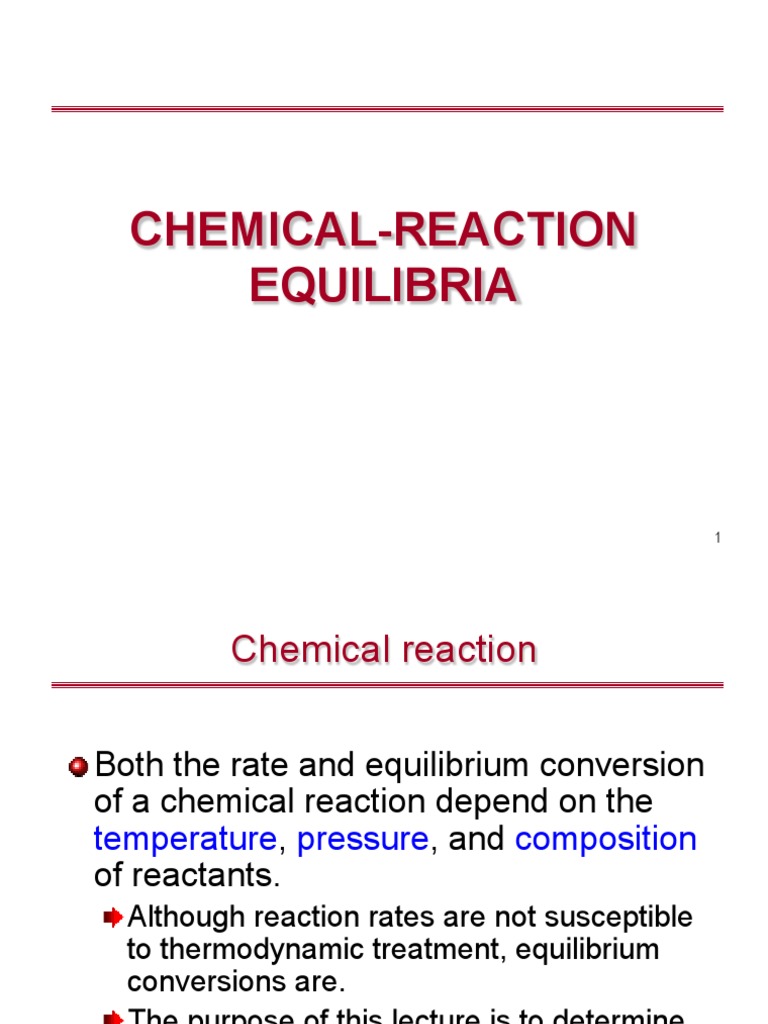 Chapter 13 Chemical Reaction Equilibria | PDF | Chemical Equilibrium ...