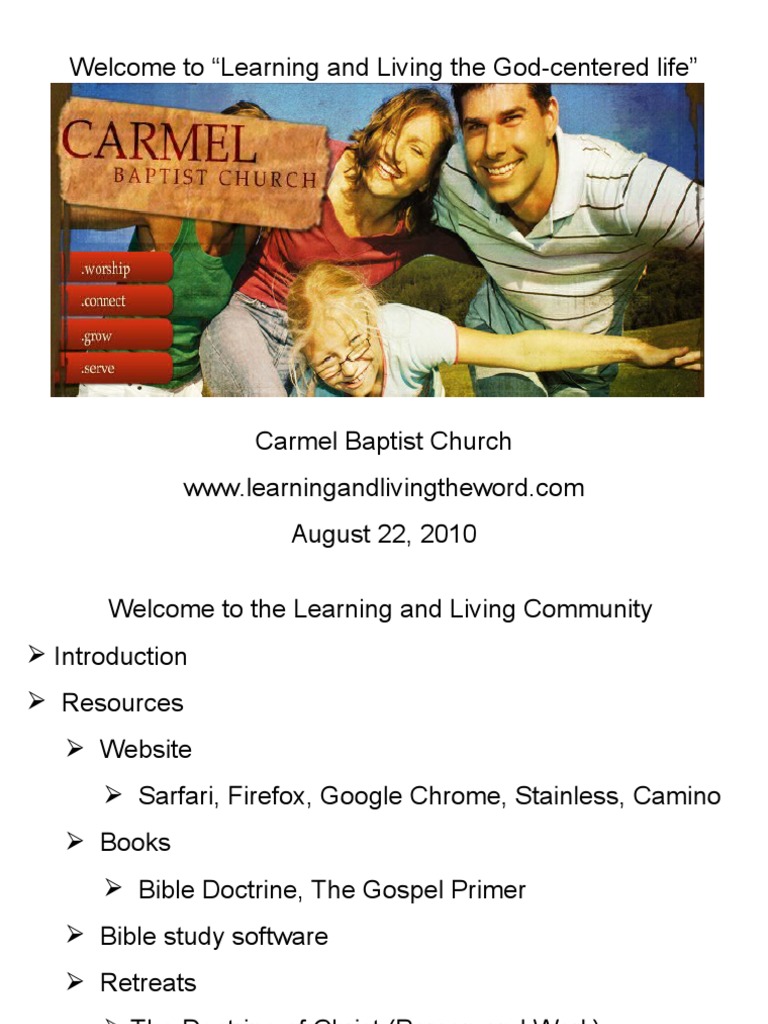 Welcome To "Learning and Living The God-Centered Life" | PDF ...