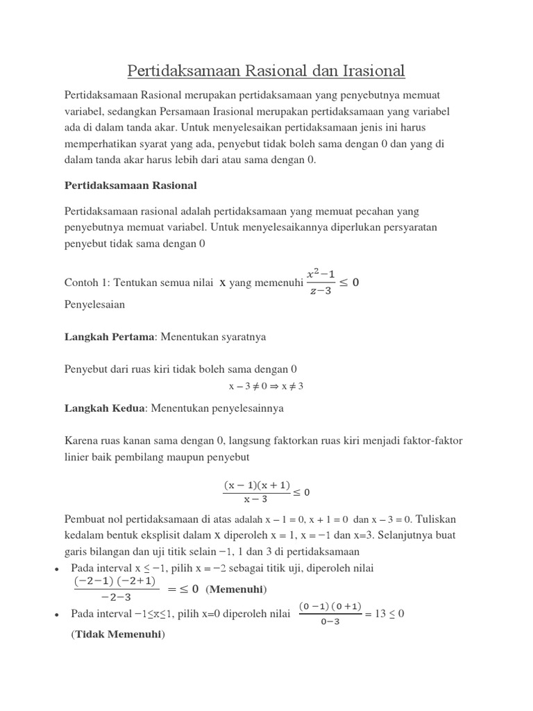 Contoh Soal Fungsi Rasional - Contoh Soal Terbaru