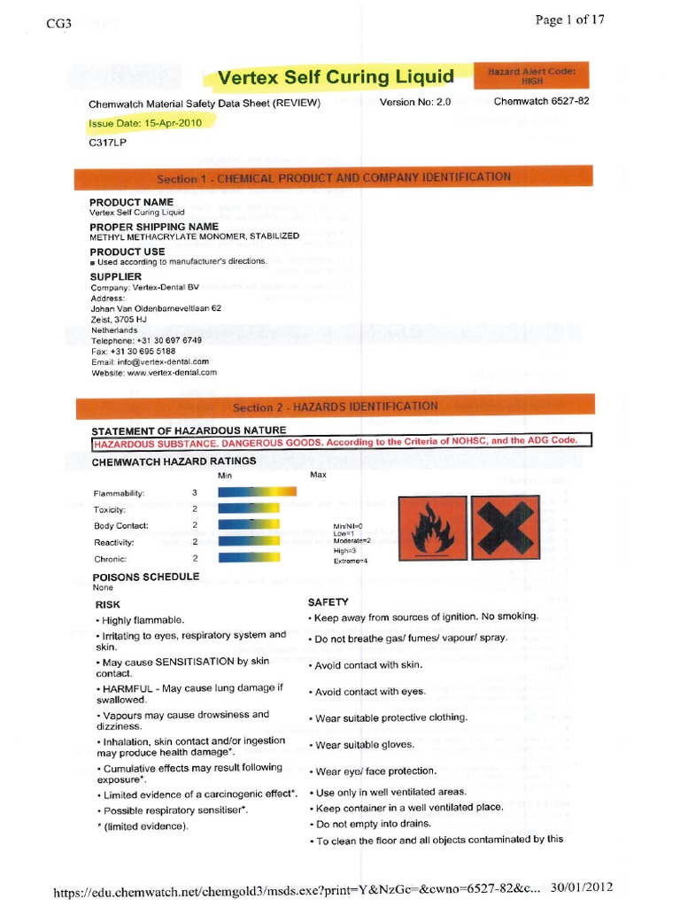 Vertex Self Curing Liquid | PDF
