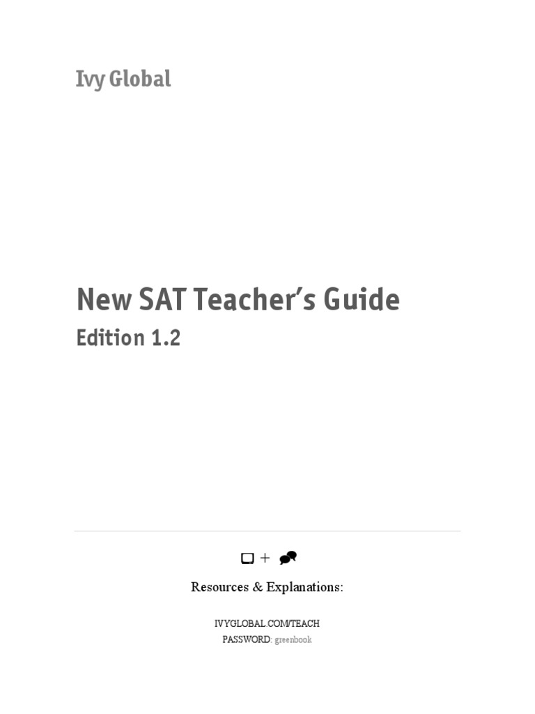 NEW SAT Teachers Guide | PDF | Sat | Question