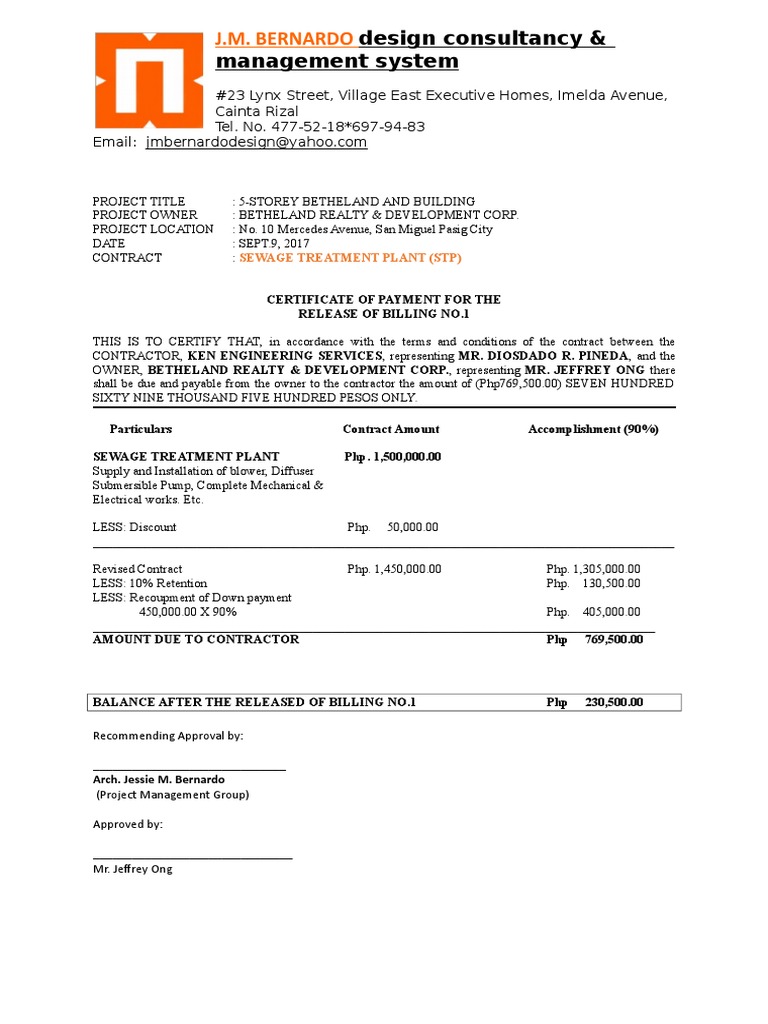 Design Consultancy & Management System: J.M. Bernardo | PDF