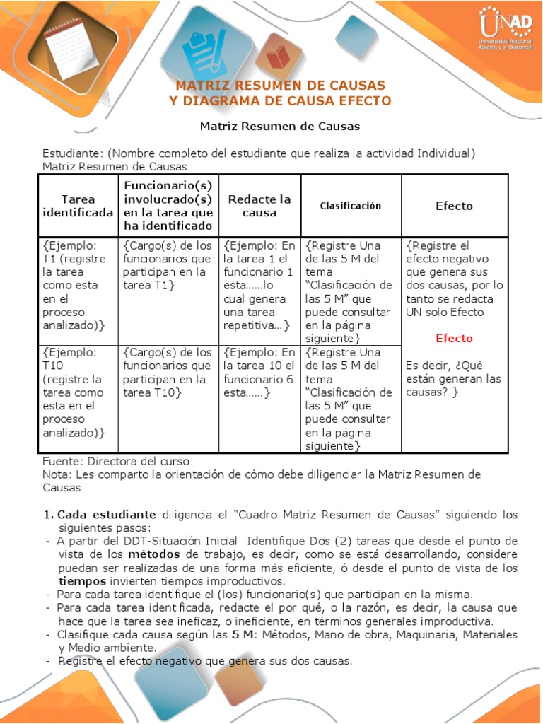Matriz Resumen Y Diagrama Causa Efecto | PDF | Matriz (Matemáticas) | Responsabilidad social ...