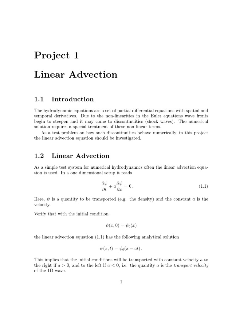 Linear Advection | PDF | Numerical Analysis | Partial Differential Equation Linear Advection | PDF | Numerical Analysis | Partial Differential Equation