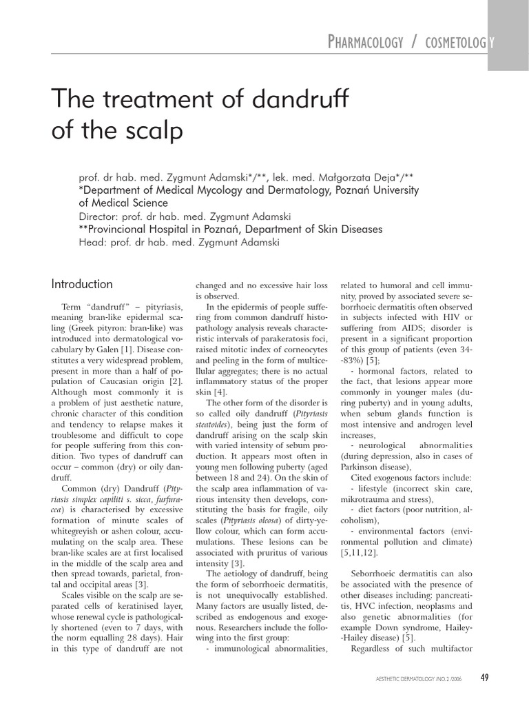 Dandruff PDF | PDF | Shampoo | Medicine