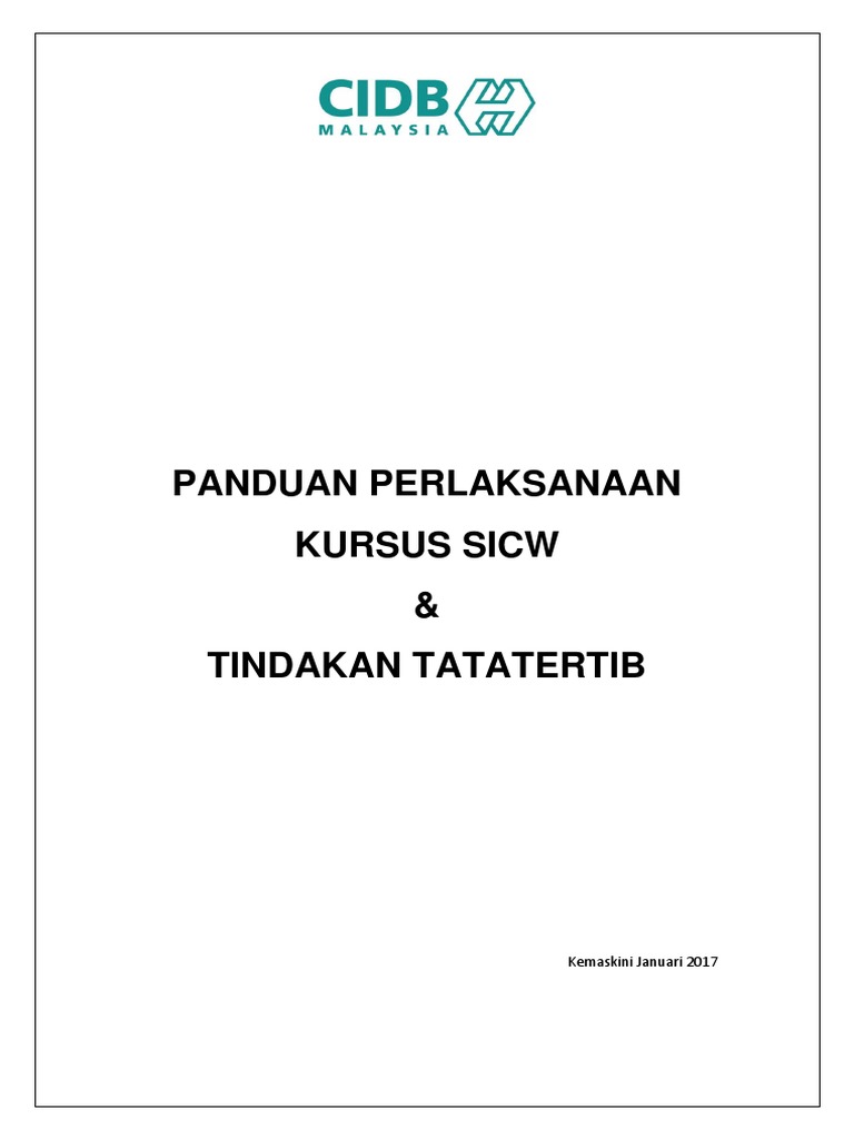 Panduan Perlaksanaan Kursus Sicw 2017 | PDF