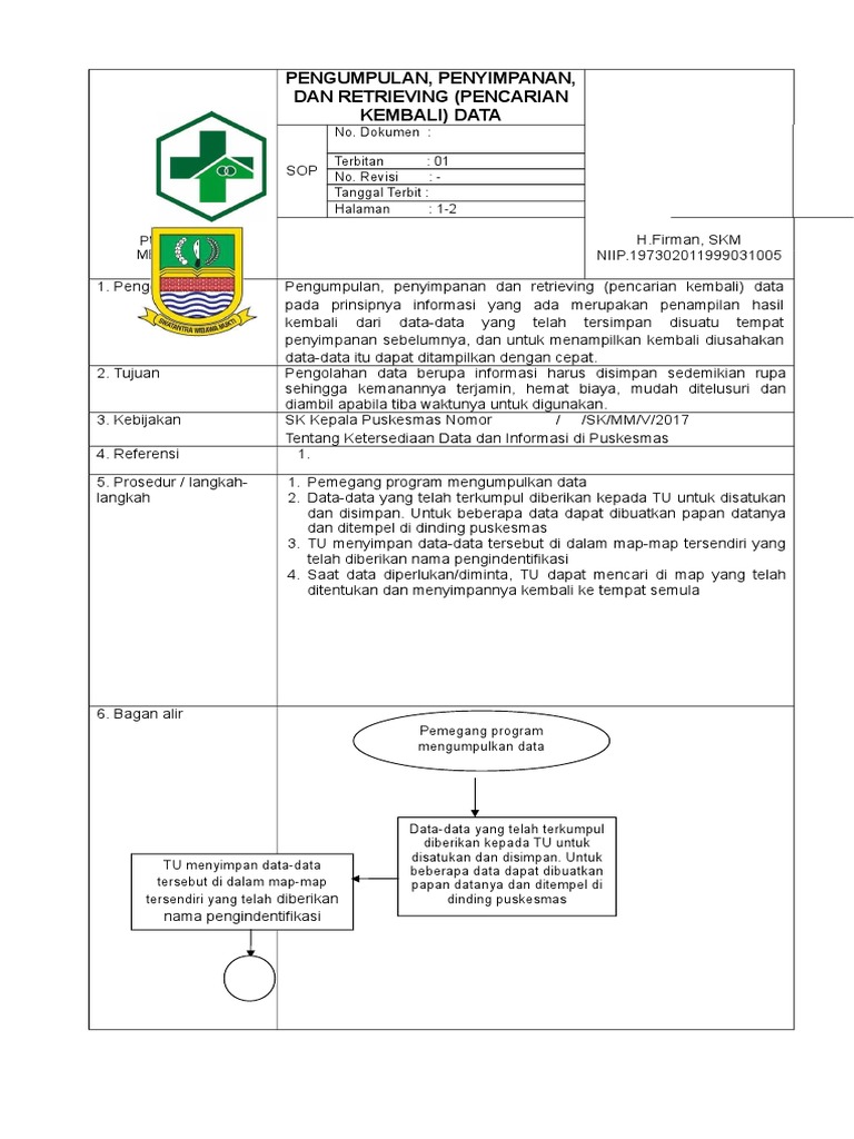 SOP Data Puskesmas Mekarmukti | PDF