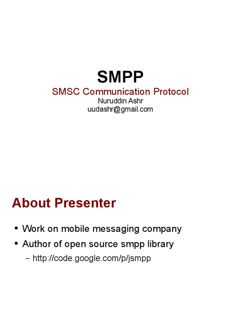 SMPP Protocol Overview & Applications | PDF | Transmission Control ...
