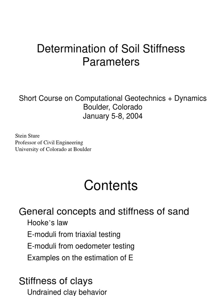 Soil Stiffness Parameter Determination | PDF | Elasticity (Physics ...