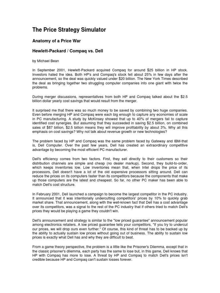 Anatomy of A Price War PDF | PDF | Dell | Hewlett Packard